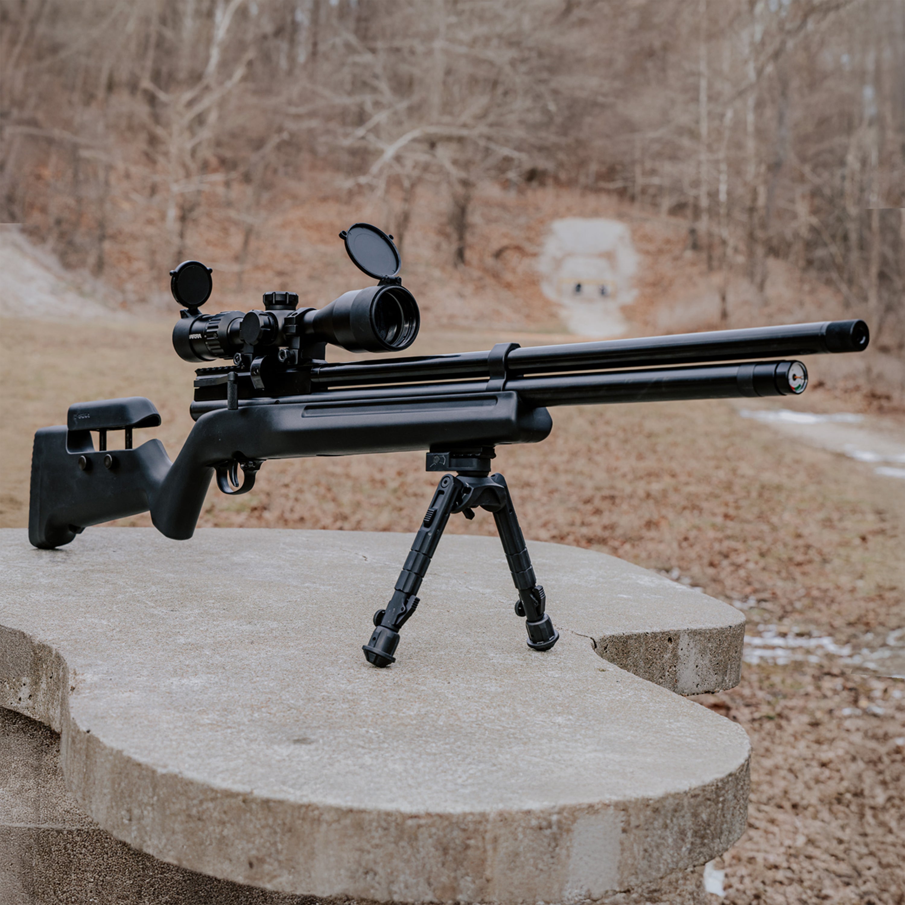 Barra Airguns | 1100z .22 Gen 2 PCP Sidelever Pellet Rifle | Black